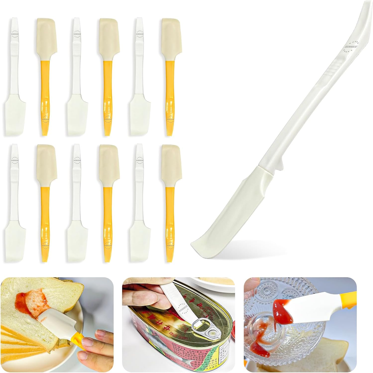 Amazon.com: 12 pcs Silicone Jam Spreader Spatula，Peanut butter ...