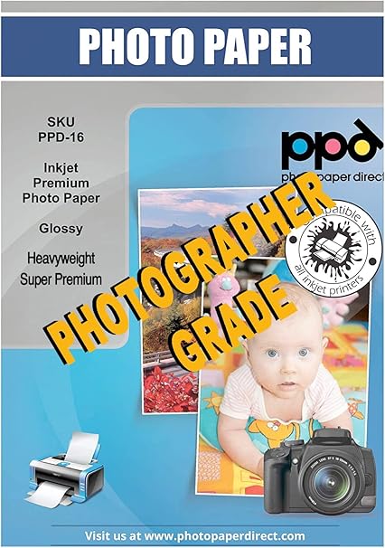 Amazon.com : PPD 50 Sheets Inkjet Super Premium Glossy Photo Paper ...