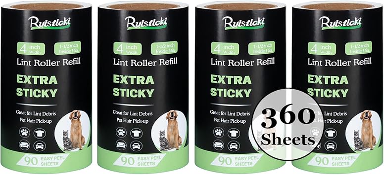 Amazon.com: 4 inch Lint Roller Refills Only, Pack of 4 Extreme Stick ...