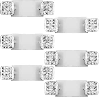 6 Pack Commercial LED Emergency Lights, Emergency Light with Battery ...