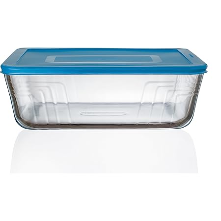 Pyrex Cook n Fresh - Rectangular Storage Dish with Mid Blue Plastic Lid ...