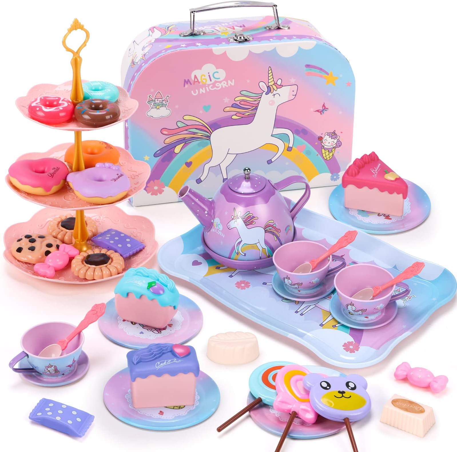 MOTYYA Tea Party Set for Little Girls, Frozen Toys for Girls Elsa ...