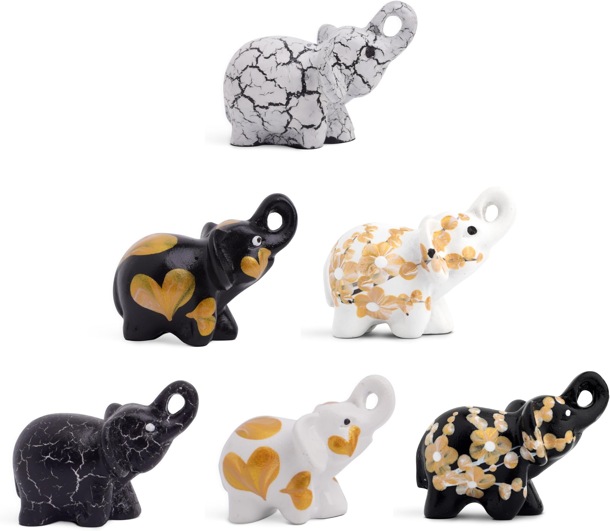 Amazon.com: Elephant Decor for Home | 6-Piece Hand Painted Elephant ...