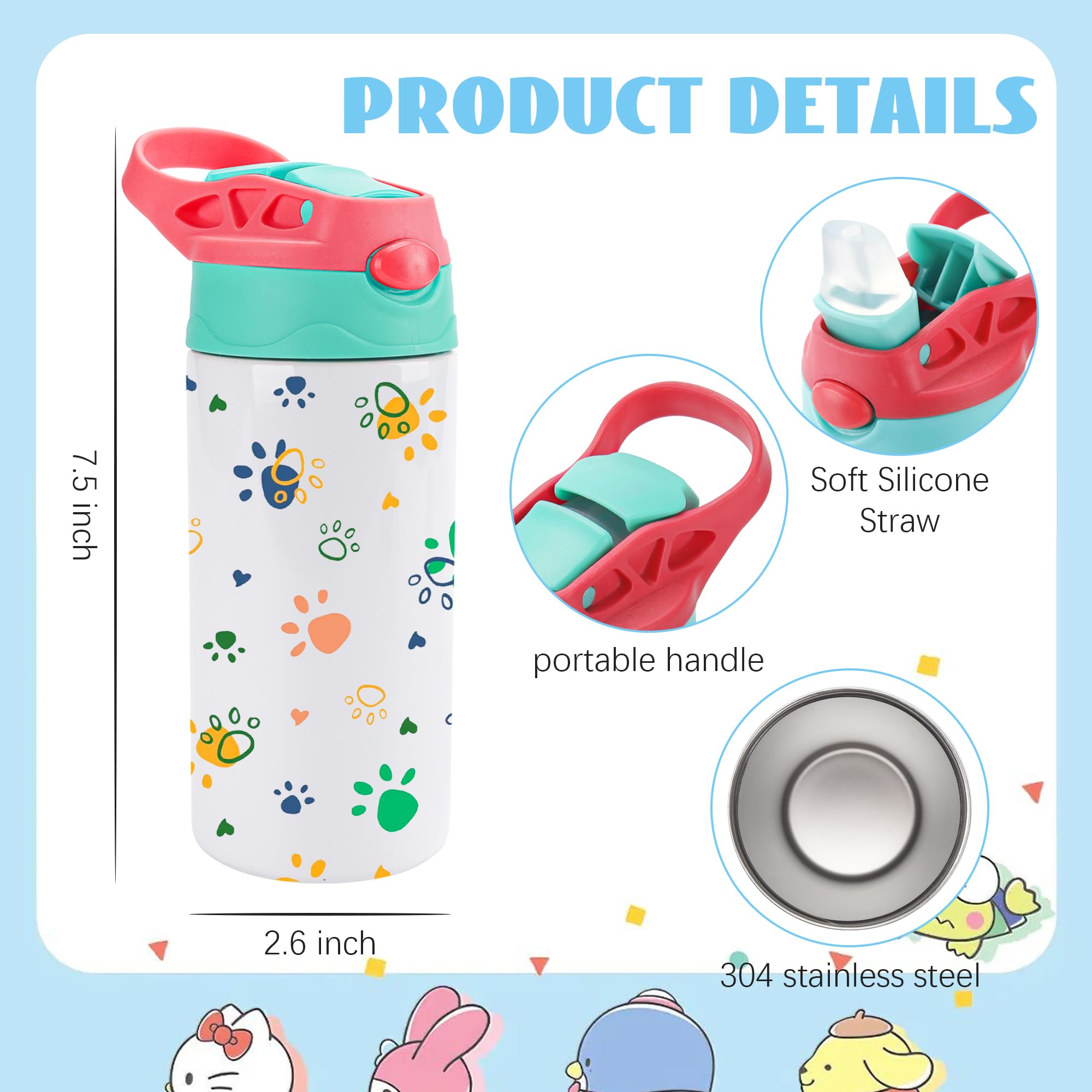 Snapklik.com : 10 Pack Kids Sublimation Tumbler Water Bottle Blanks ...