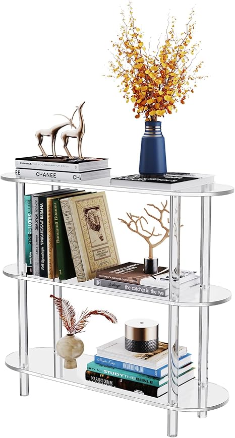 Amazon.com: solaround Clear Bookshelf, Acrylic Bookcase with Open Book ...