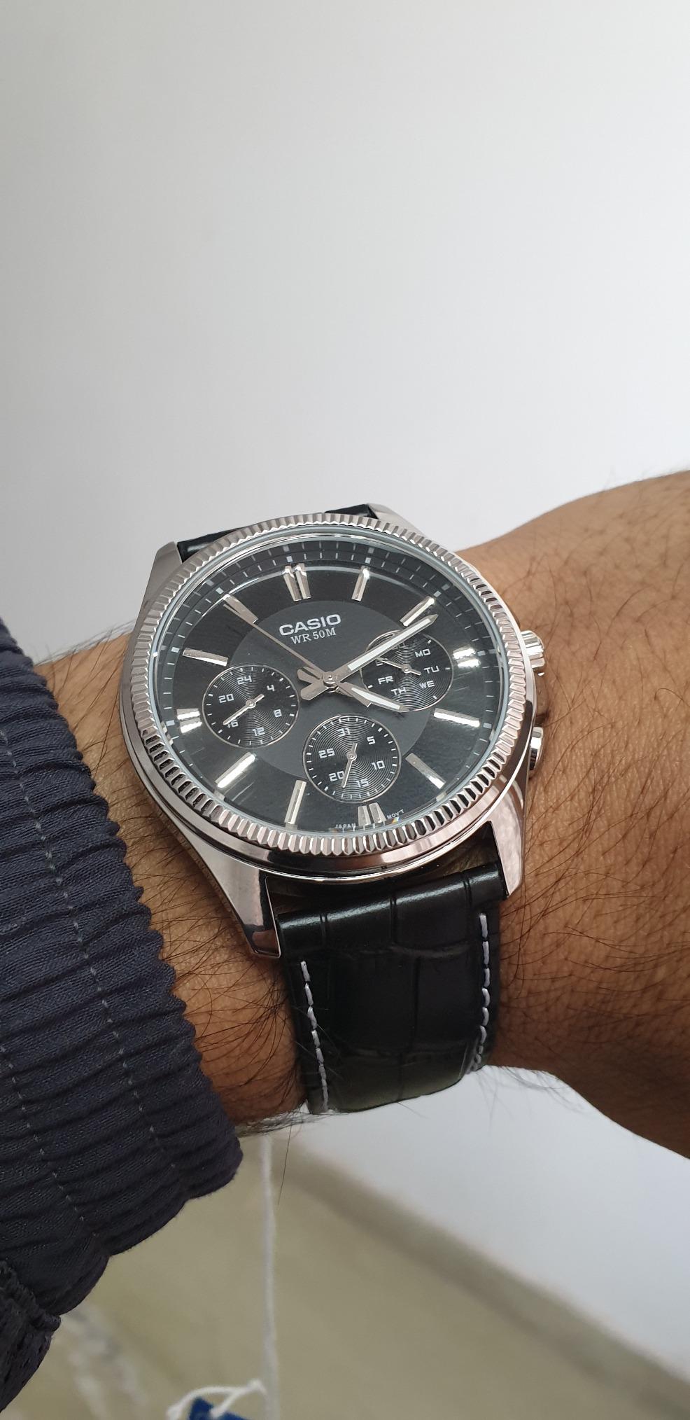 Casio Enticer Black Dial Men's Watch - MTP-1375L-1AVDF (A838) : Amazon ...