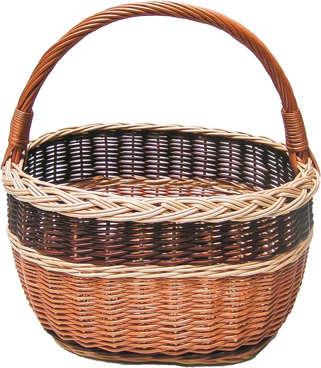 Cestino per la spesa intrecciato in vimini – 40 x 28 x 42 cm – robusto ...