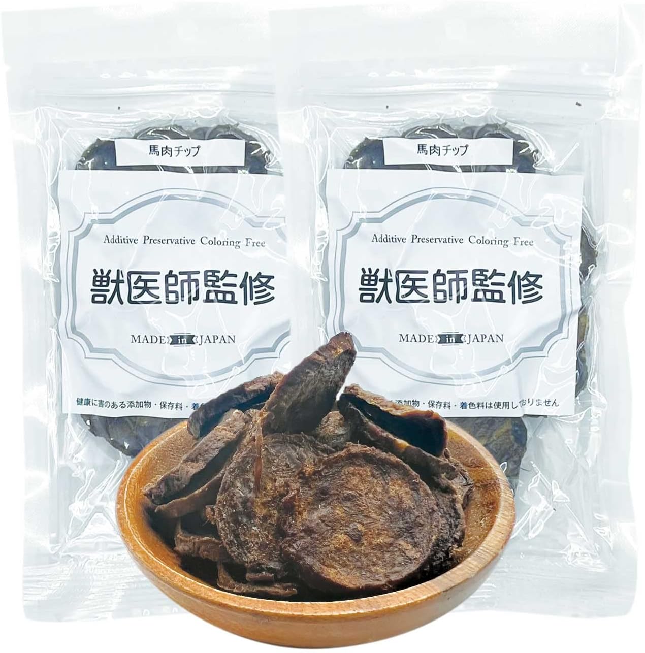 Amazon | 獣医師監修 国産馬肉チップ 無添加 無着色 日本産 犬餌 猫餌 低アレルゲン 食欲増進 60gx2袋 | 獣医師監修 | ジャーキー 通販