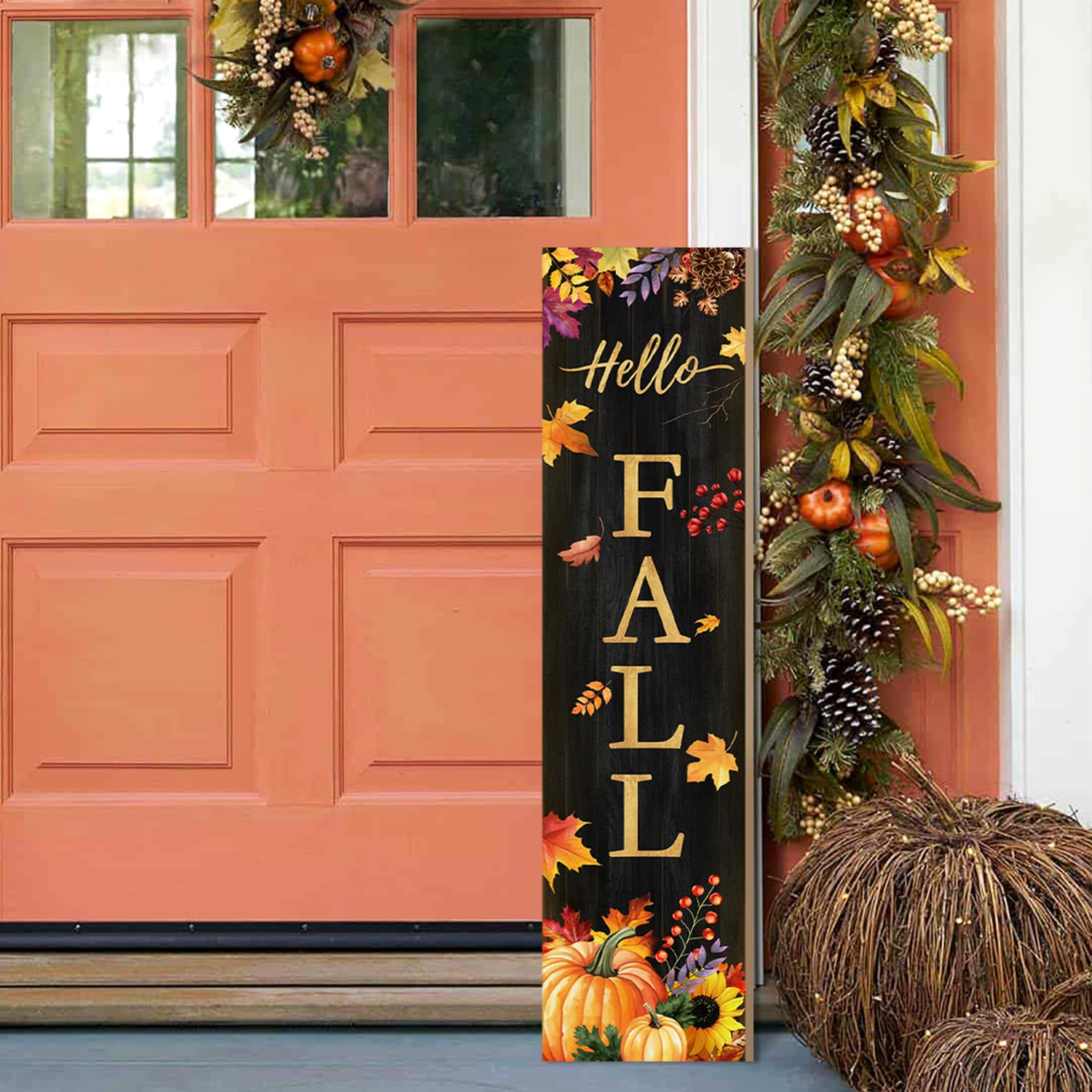 Fall Outdoor Welcome Sign OESD Autumn Welcome Garden Flag Embroidery