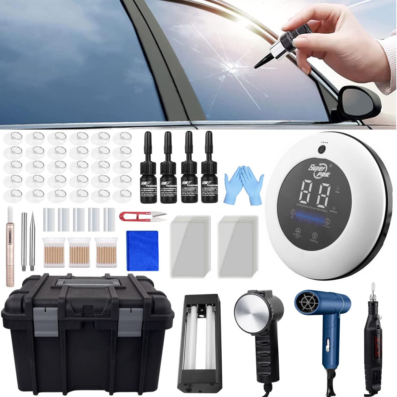Fly5D Automotive Windshield Repair Machine, Car Glass Crack Repair Tool ...