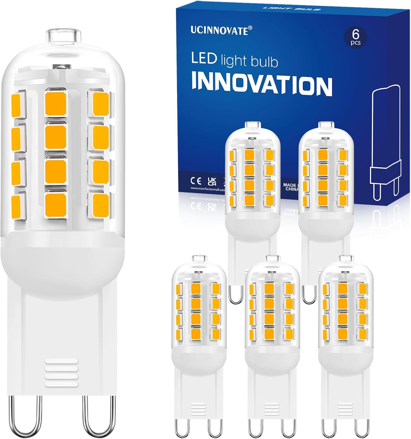 UCINNOVATE G9 LED Light Bulbs Dimmable, New 4W Replace 35W Halogen ...