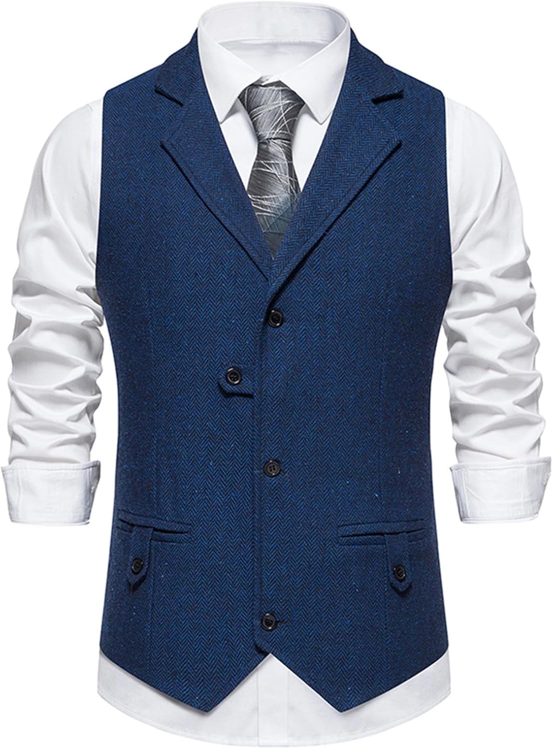 Zeiyignr Men's Suit Vest Business Formal Dress Waistcoat Prom Wedding ...
