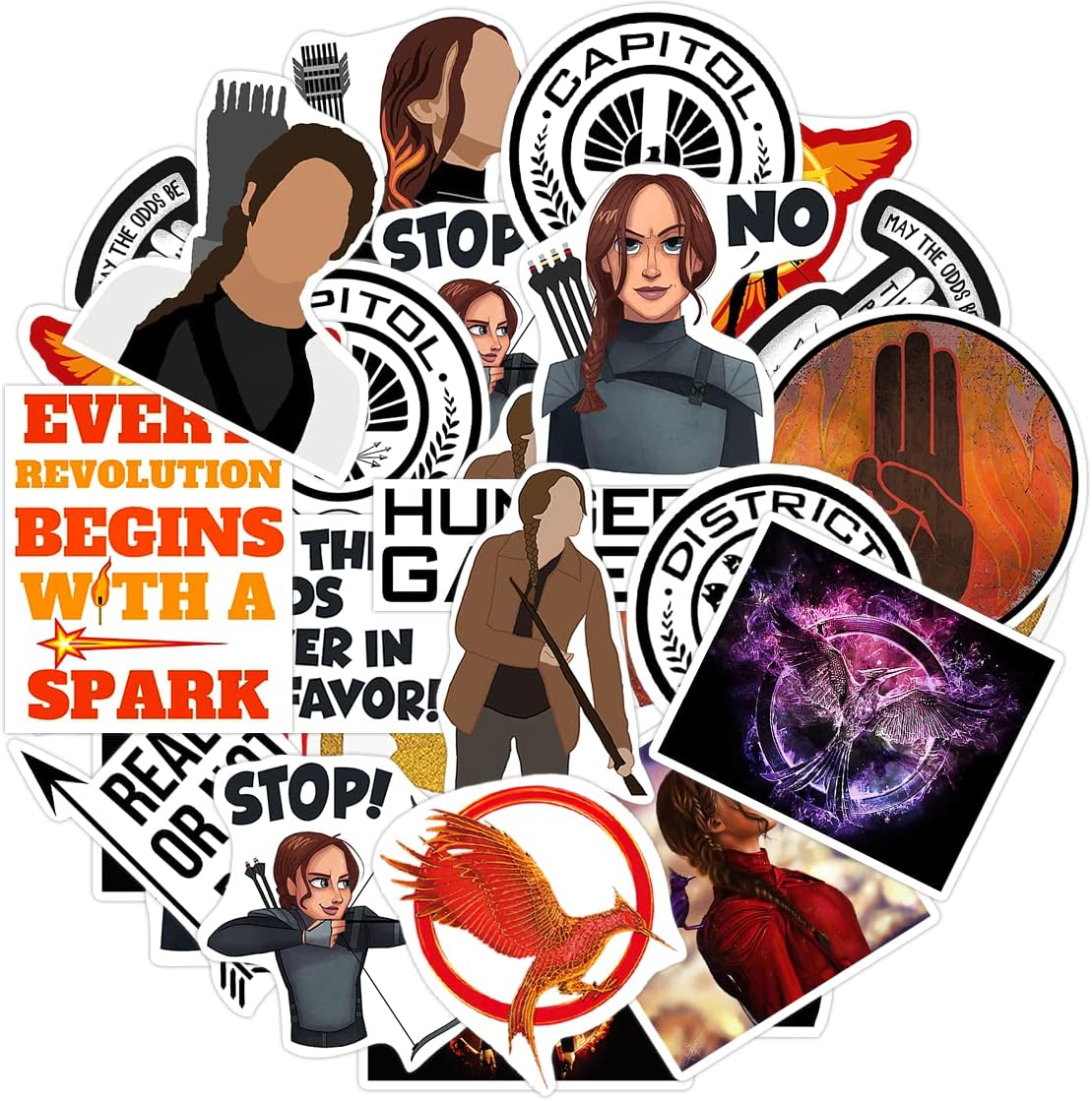 Amazon.com: 20 Pcs Stickers Pack Hunger Aesthetic Games Vinyl Colorful ...