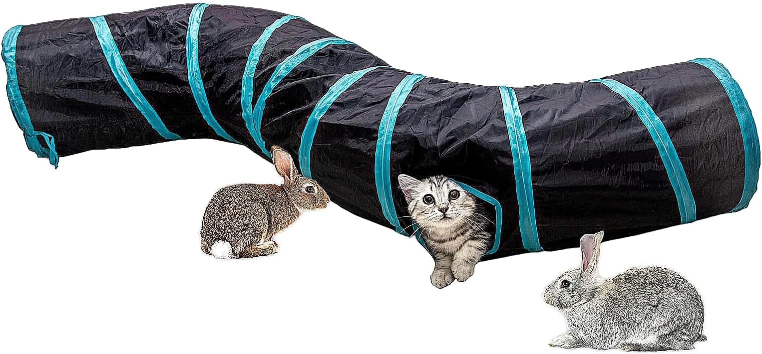 Baguuaray Cat Tunnel Collapsible 2 Way / 3 Way Pet Play Tunnel Tube ...