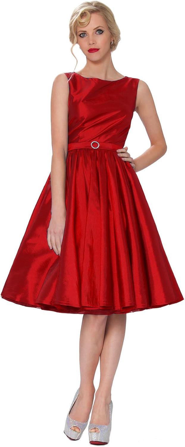 Amazon | クラッシーSEXYHER服オードリー・ヘップバーンヴィンテージスタイルのクラシックロカビリースイングドレス1950イブニング ...