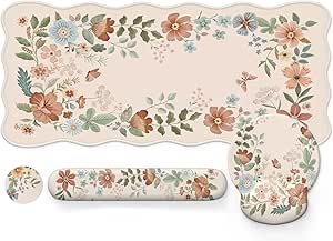 Amazon.com: iLeadon Floral Mouse Pad Sets with Wrist Support,Cute ...