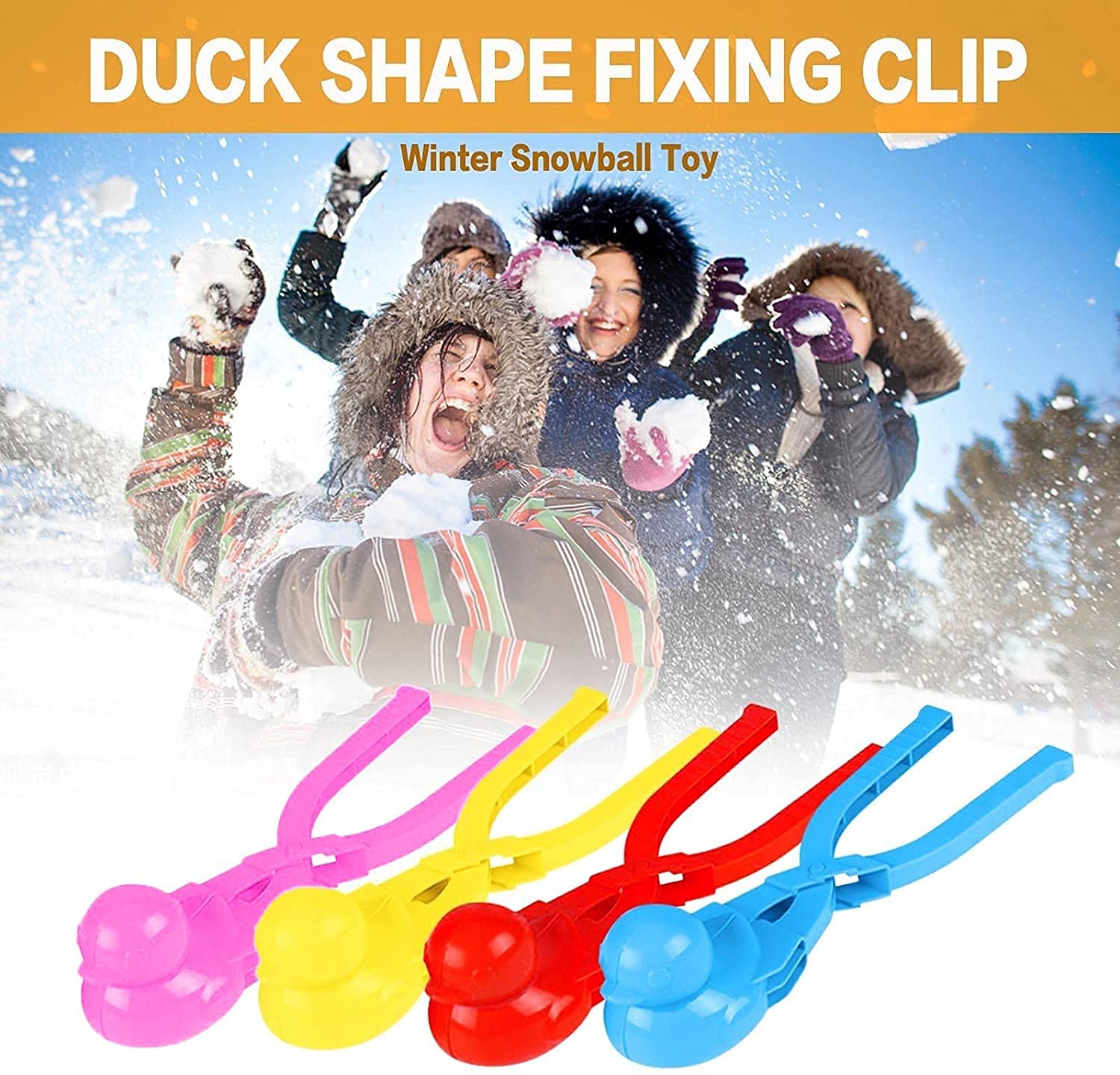 Snowball Maker Tool with Handle, Cartoon Duck Snowball Maker Clip Snow ...