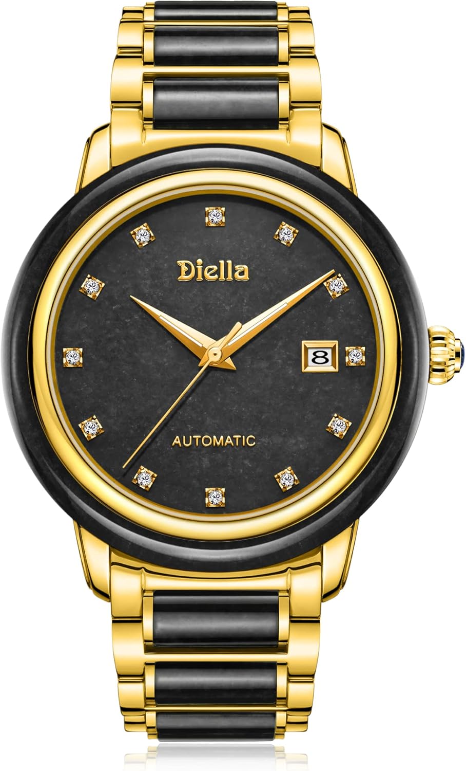 Amazon.com: Diella Mens Automatic Watch, Crown with Sapphire, Dial Jade ...
