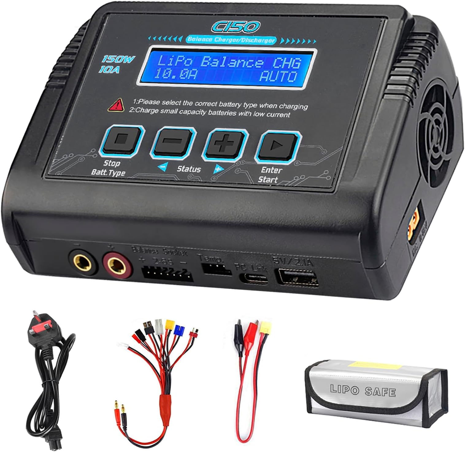 LiPo Charger,150W 10A AC/DC for Battery Balance Charger Discharger Li ...