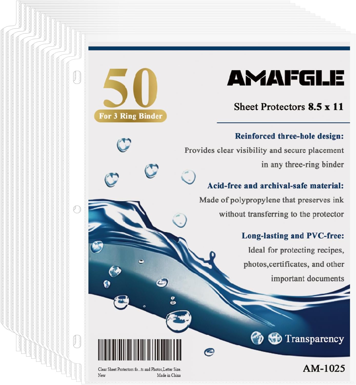 Amazon.com : Clear Sheet Protectors for 3 Ring Binder, Plastic Sleeves ...