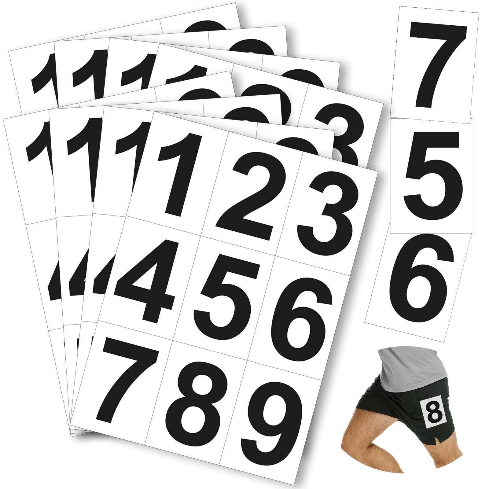 Snapklik.com : 36CM X 24CM Adhesive 1-9 Hip Numbers For Track And Field ...