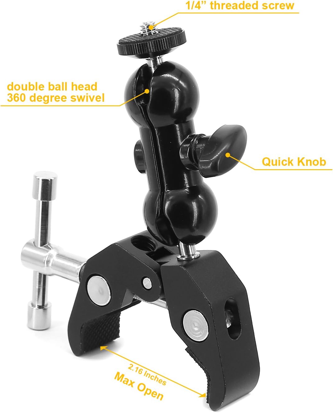 Ballhead Ball Arm Mount Multi-function Double Ball Adapter Clamp Mount ...