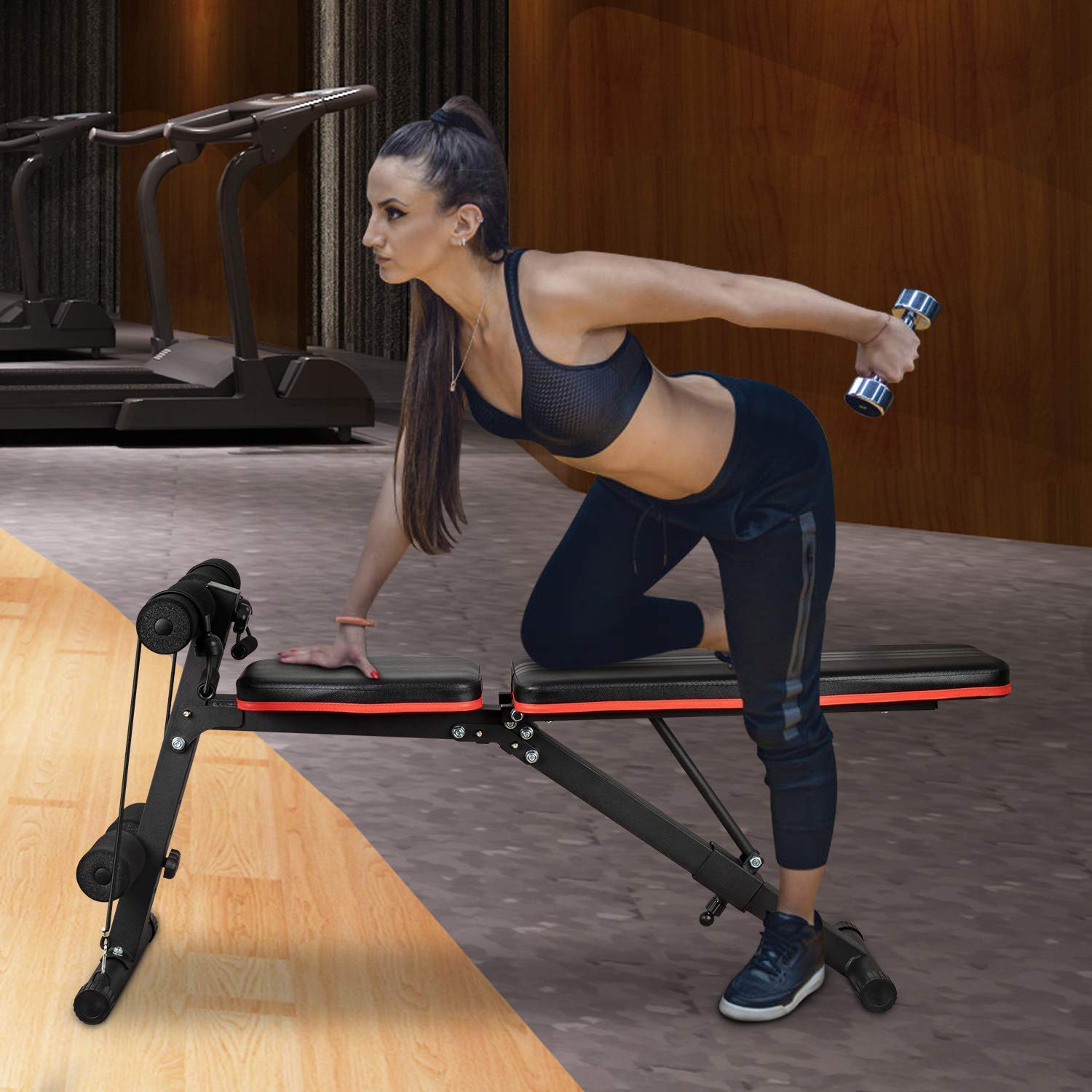 Buy JG Adjustable Weight Bench Home Training Gym Weight Lifting ...