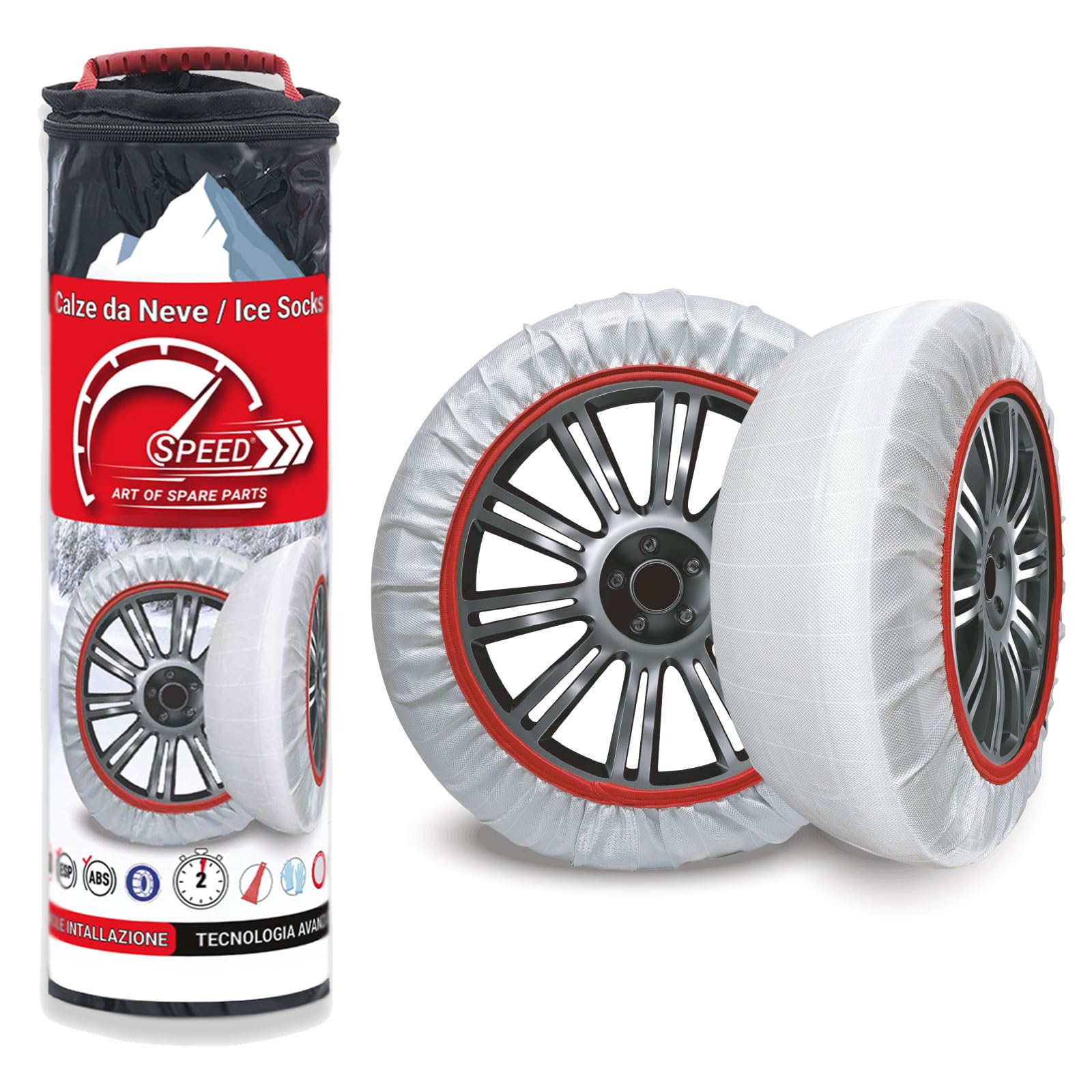 Speed Calze da Neve OMOLOGATE EN 16662-1 per Pneumatici GOMME 225/55 R ...