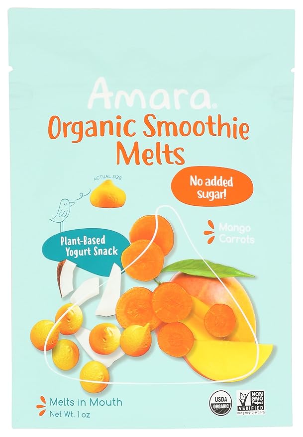Amazon.com: AMARA Organic Mango Carrot Yogurt Snack Smoothie Melts, 1 ...