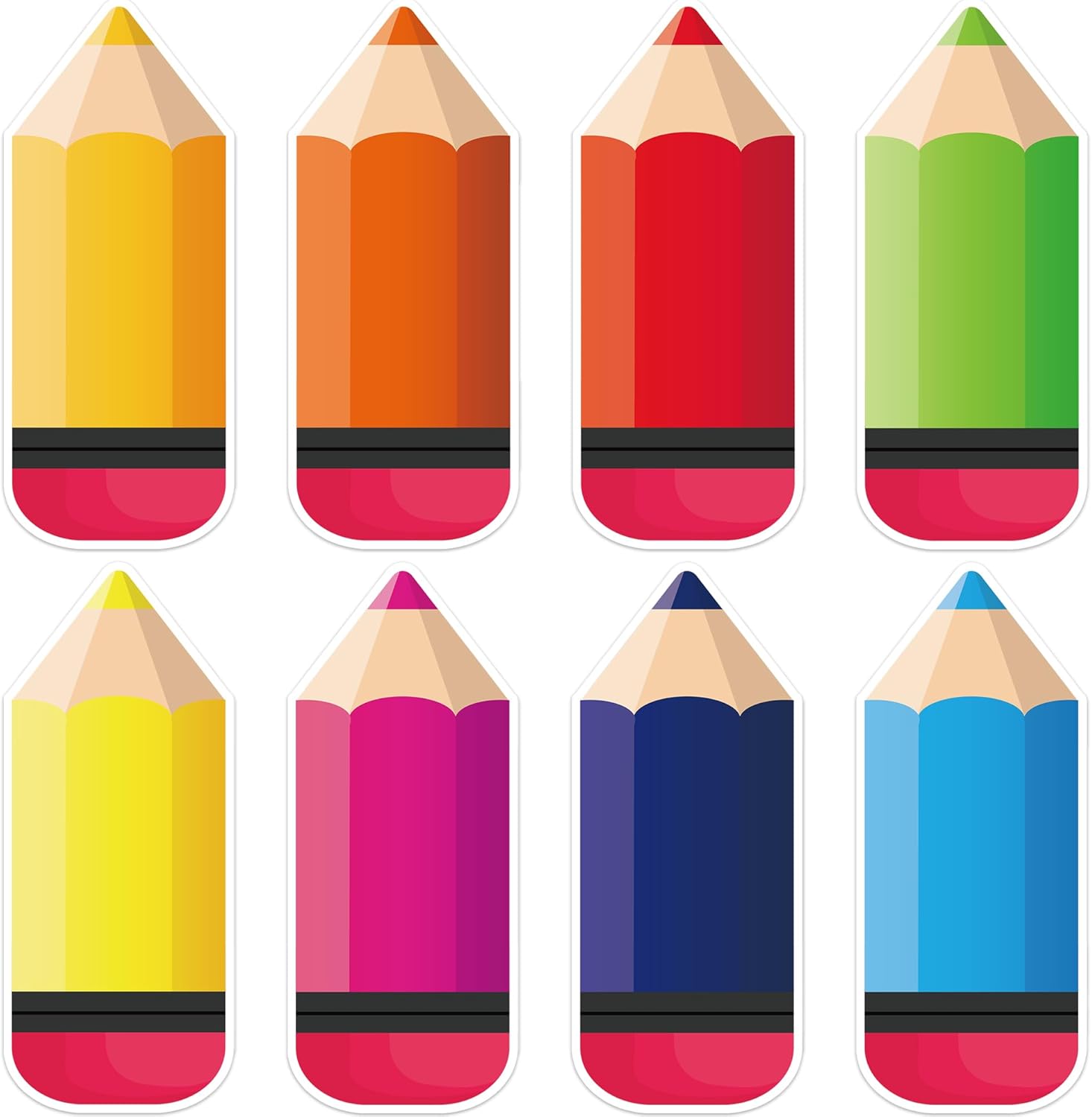 Amazon.com: Wonmon 80 PCS Pencils Cutouts for Classroom Decoration ...
