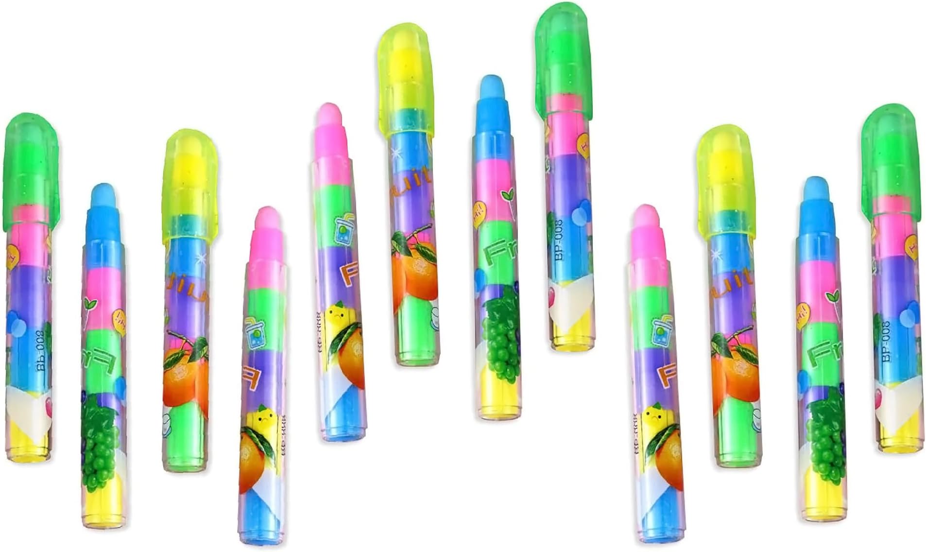 GLUN® Stacking 5 in 1 Eraser POP Out Pen Type Fruity Fregrenss Erasers ...
