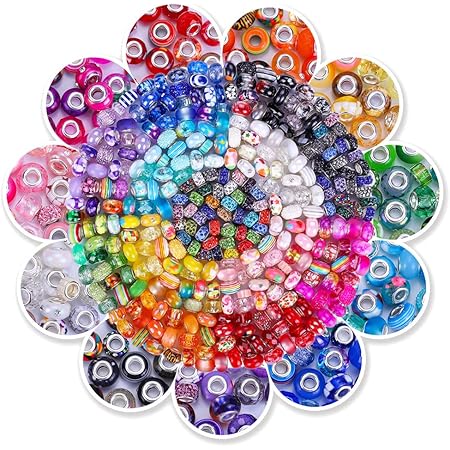 Amazon.com: Victlov 100 Pieces Assorted European Craft Glass Beads ...
