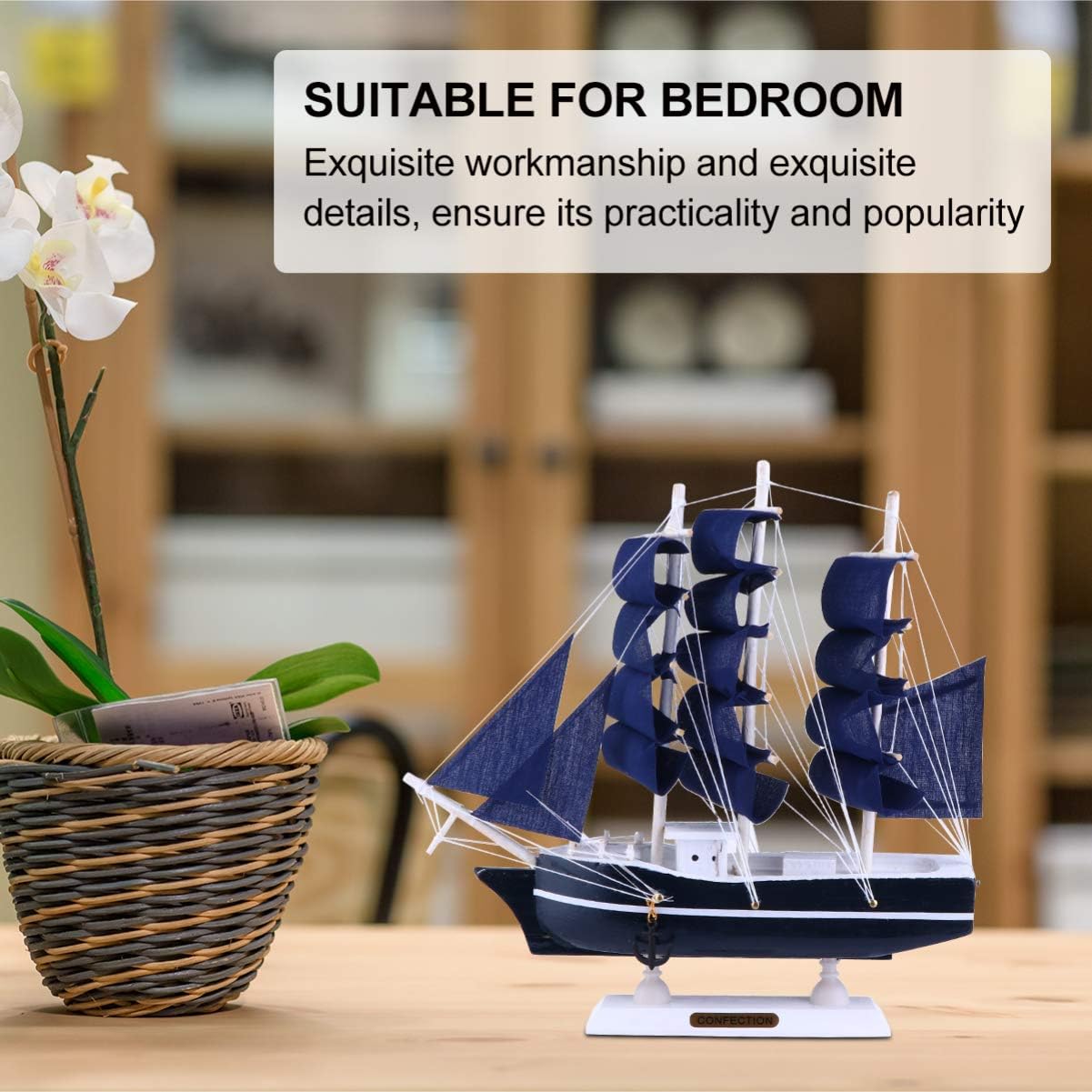 Buy Sailboat Coastal Table Decoration Model Decor Model Ship Wooden ...