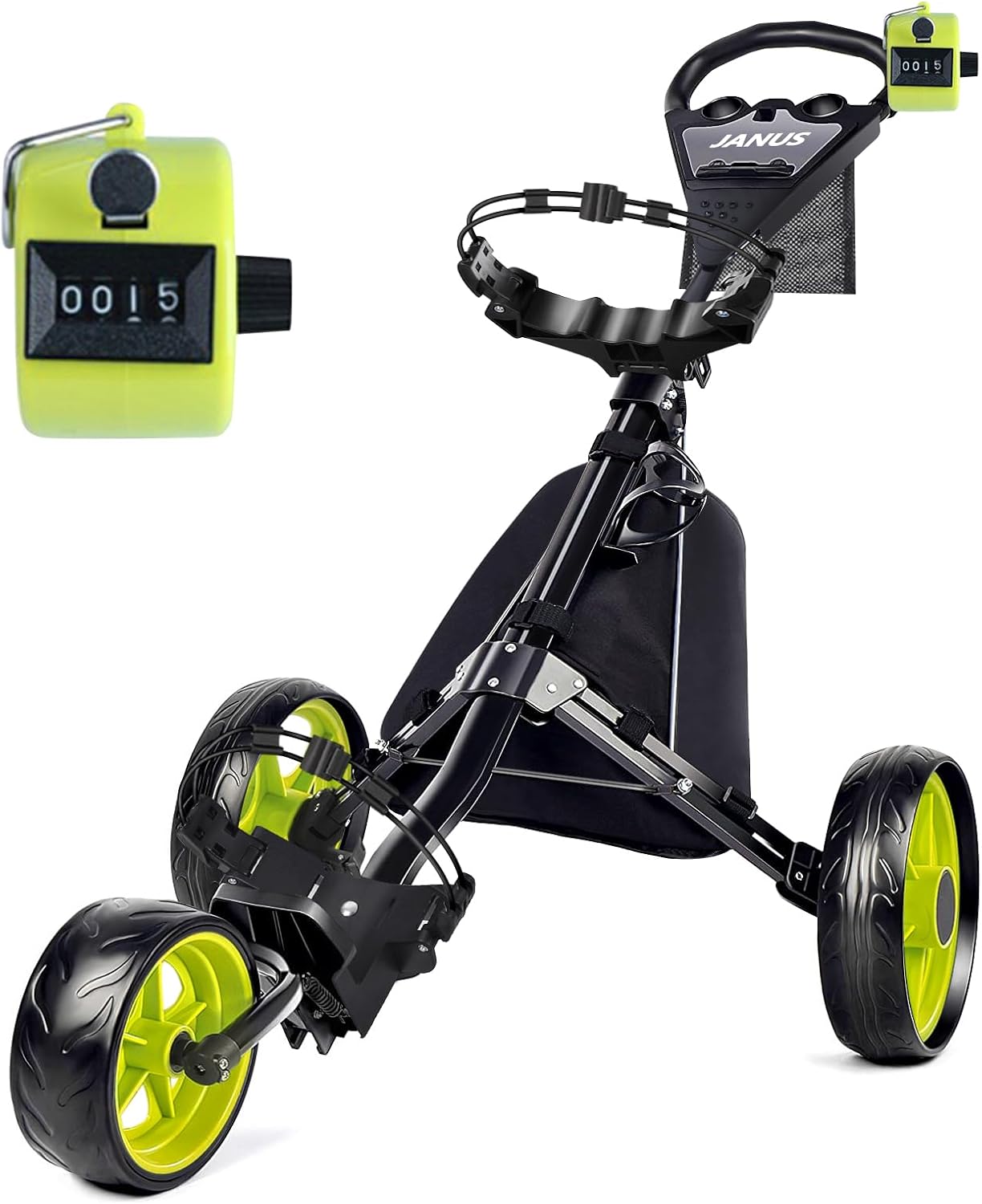 JANUS Golf Cart, Foldable Golf Push cart,Golf Bag cart,3 Wheel Golf ...