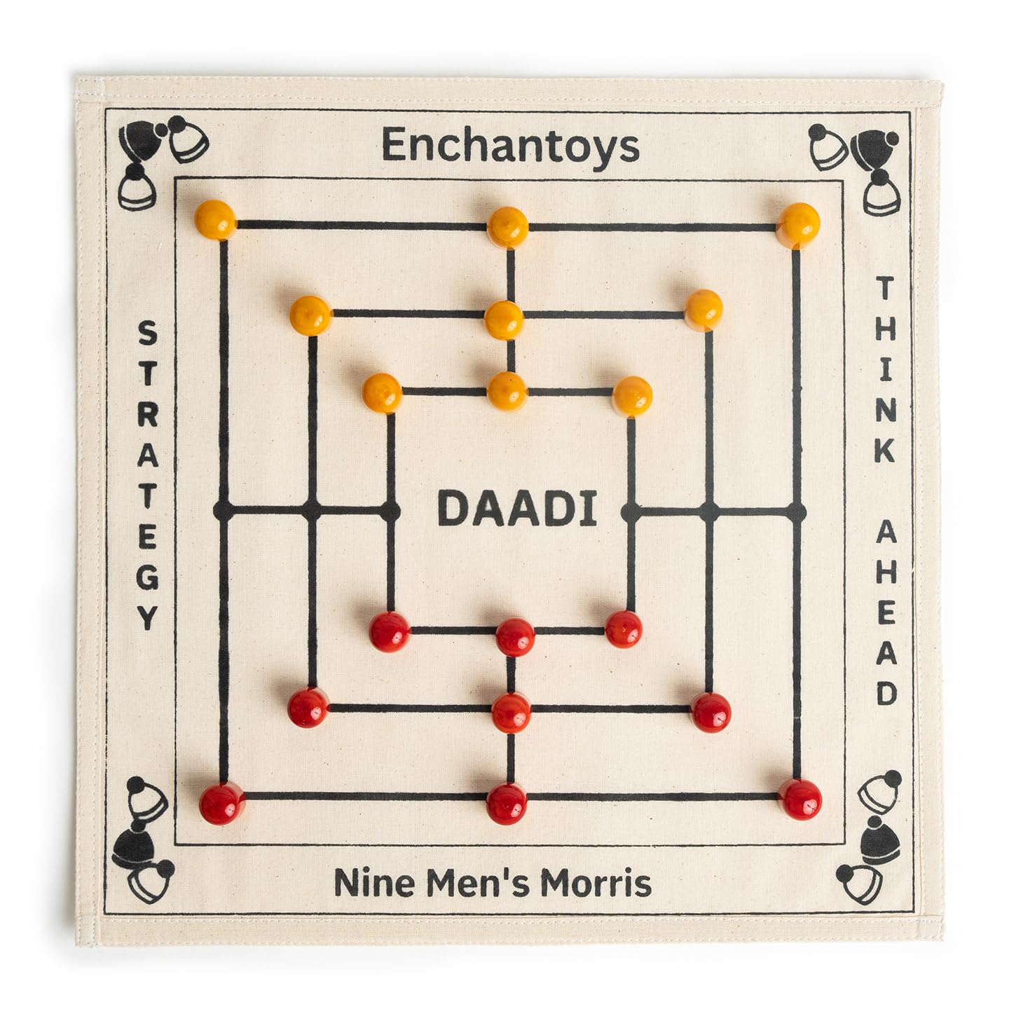 Buy Enchantoys Daadi Board Game | Nine Men's Morris Game, Navakankari ...