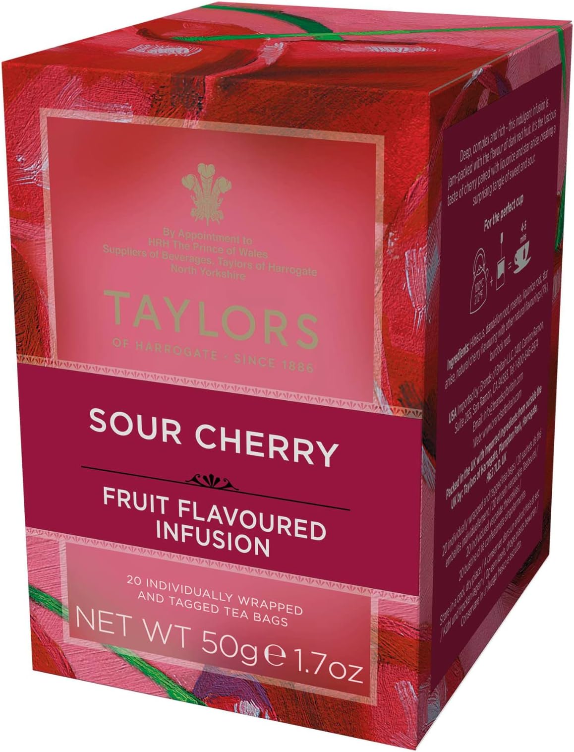 Amazon.com : Taylors of Harrogate Sour Cherry Infusion, 20 Teabags ...