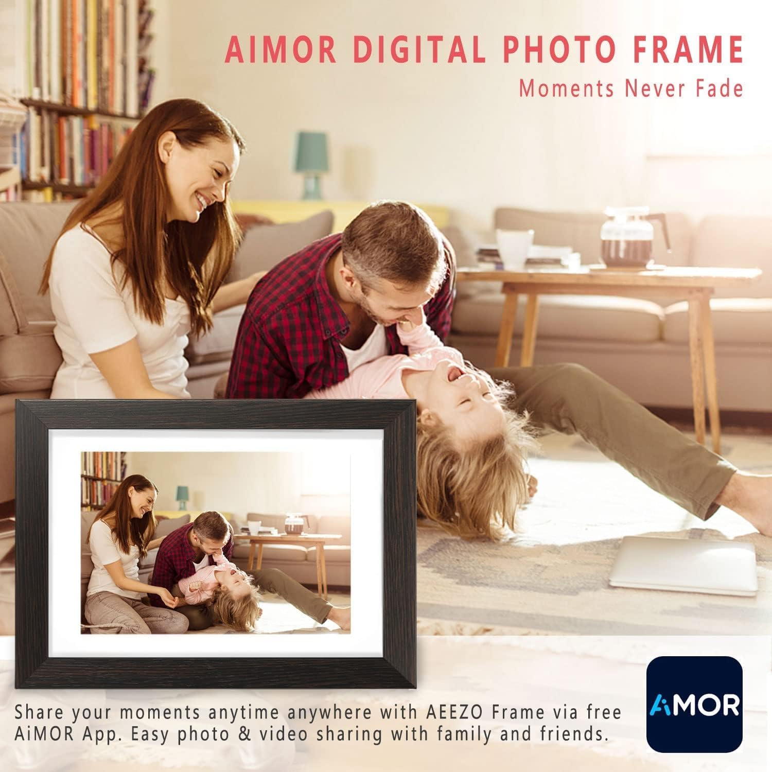 Snapklik.com : AEEZO Digital Picture Frame 10.1 Inch 1280x800 IPS Touch ...