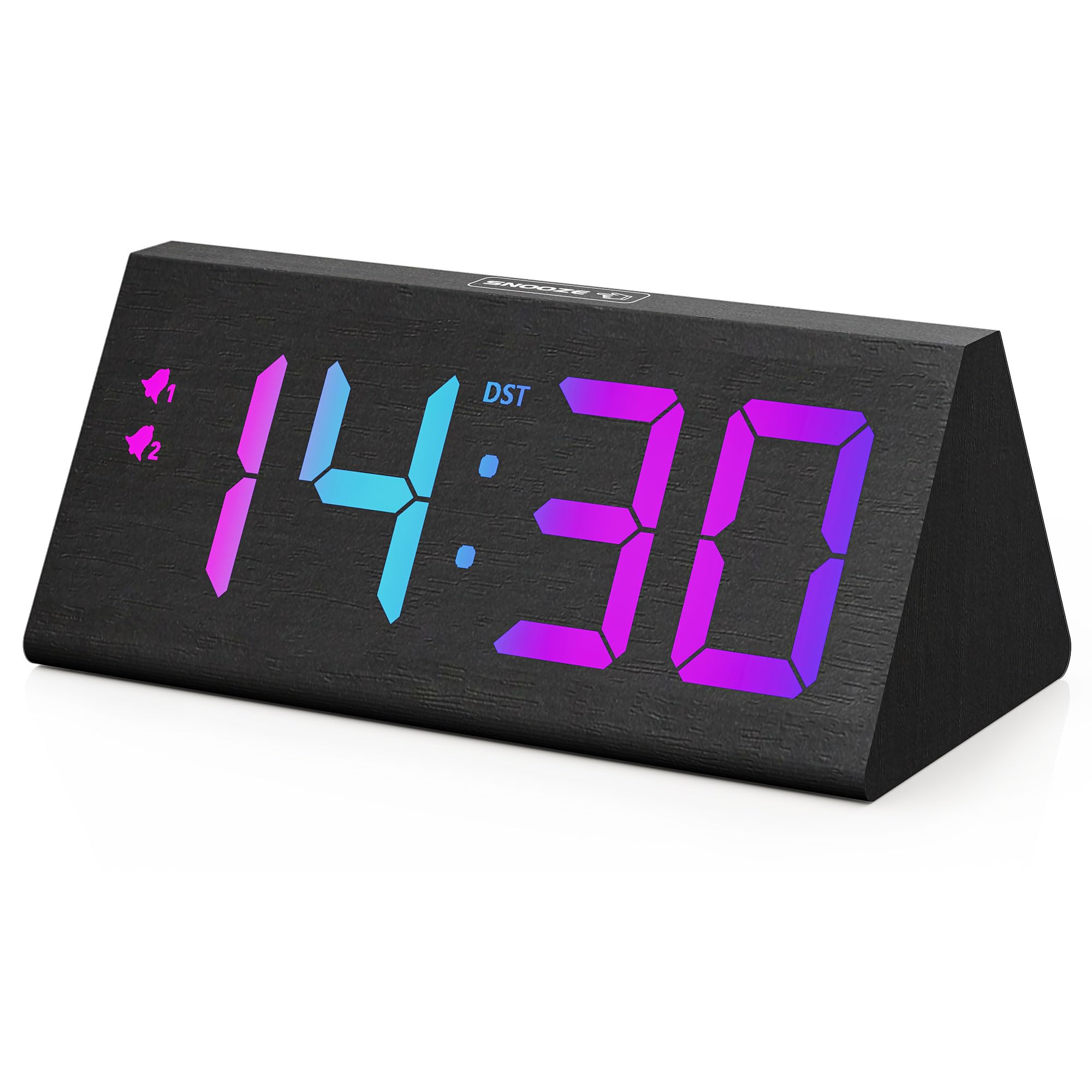 Snapklik.com : Wooden Digital Alarm Clock