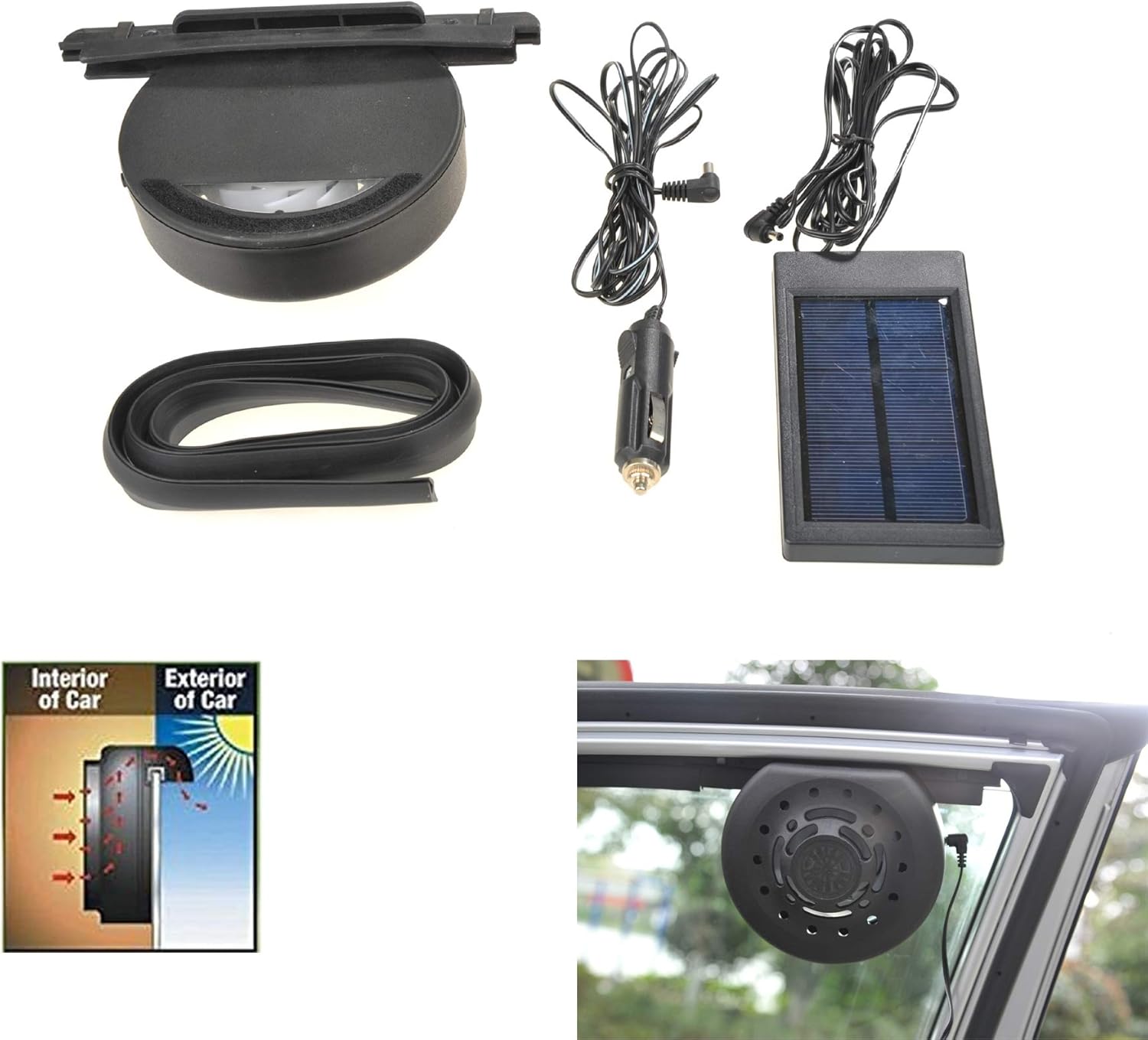 Solar Energy Car Fan, Solar Car Window Fan, Air Vent Radiator Window ...