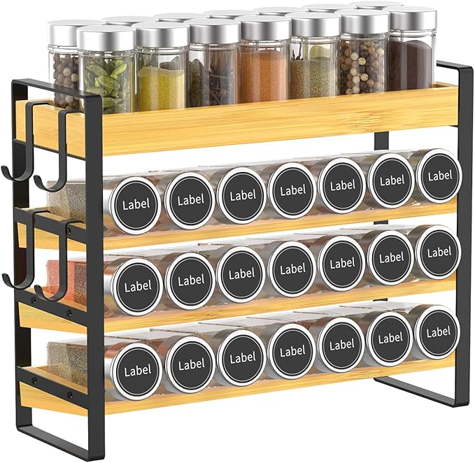 Amazon.com: Gledich 4 Tier Countertop Spice Rack Organizer for Cabinet ...