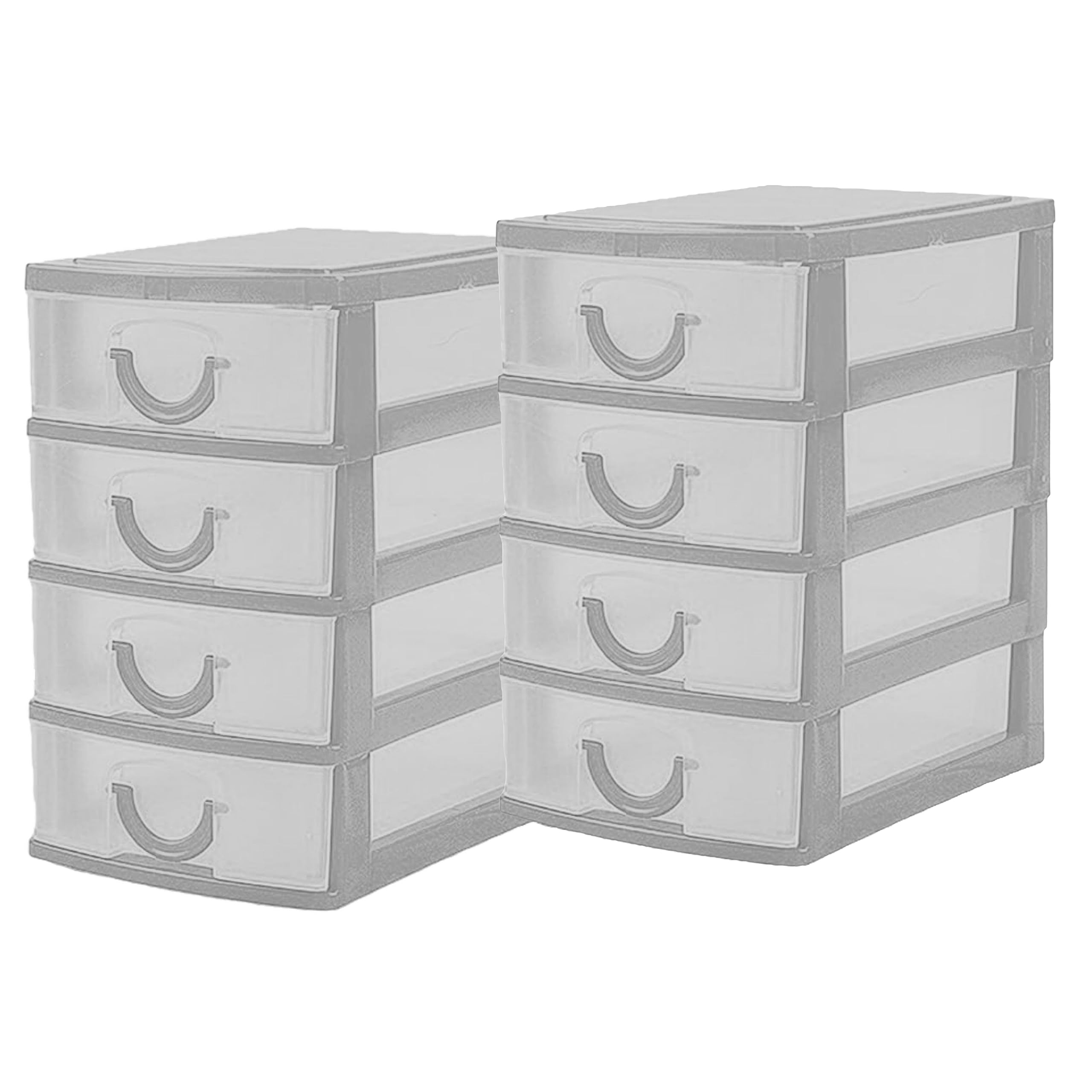 Lizzy 2 x Mini Storage Unit | 14.5cm x 9cm x 13cm | Transparent Mini ...