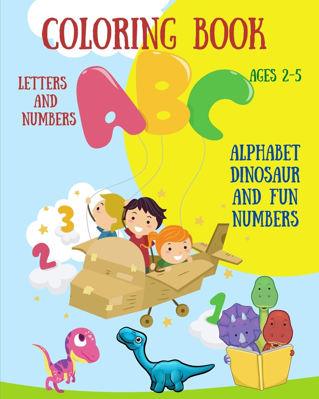 Buy Coloring Book Letters and Numbers – Alphabet Dinosaur and Fun ...