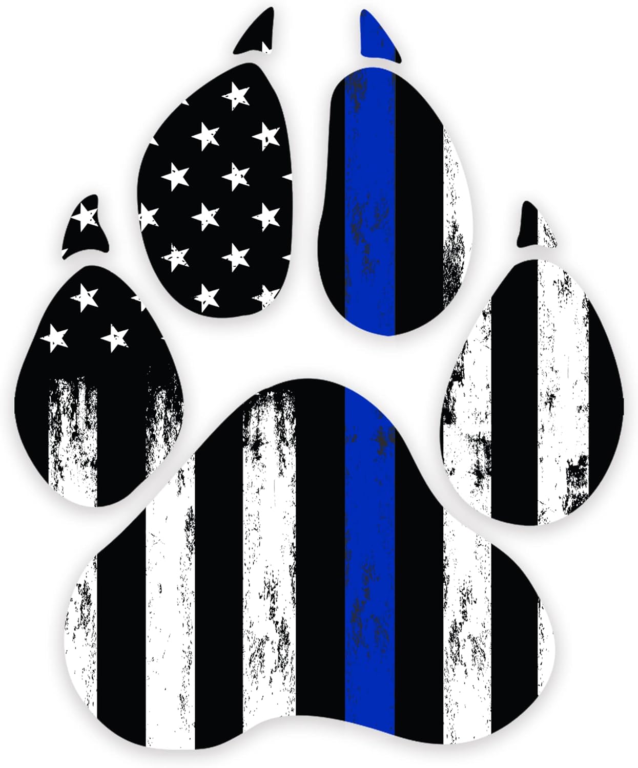 Amazon.com - GRITKULTURE Thin Blue Line Dog Paw Decals 4 Inch X 3.6 ...