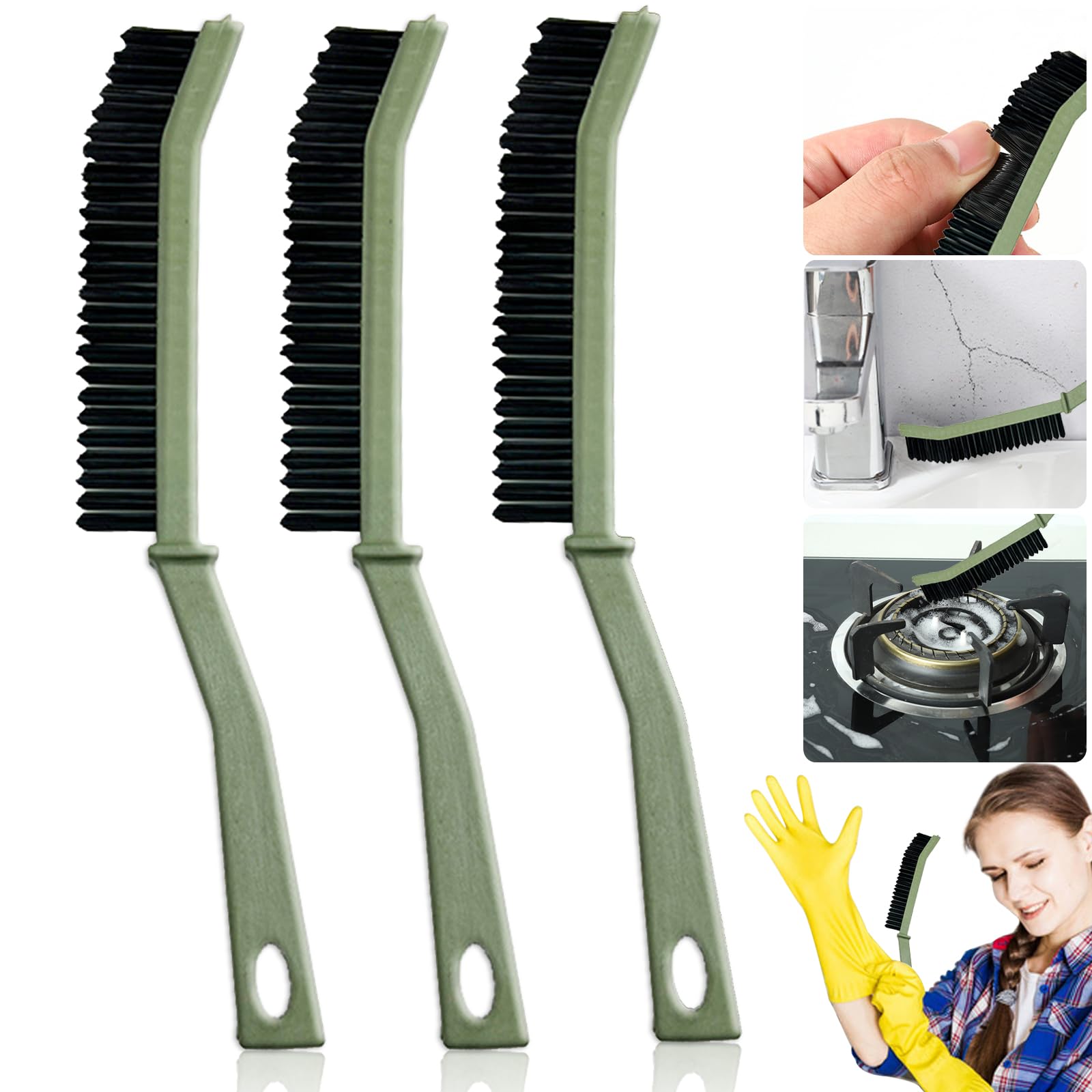 Amazon.com: Hard Bristled Crevice Cleaning Brush - 3Pcs Crevice ...