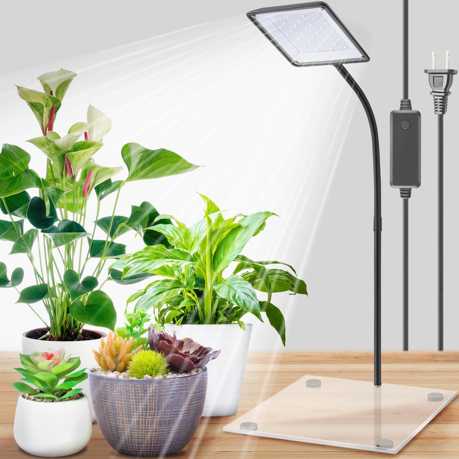 Amazon.com: VILLNO Plant Lights for Indoor Growing with Base, 8000K ...
