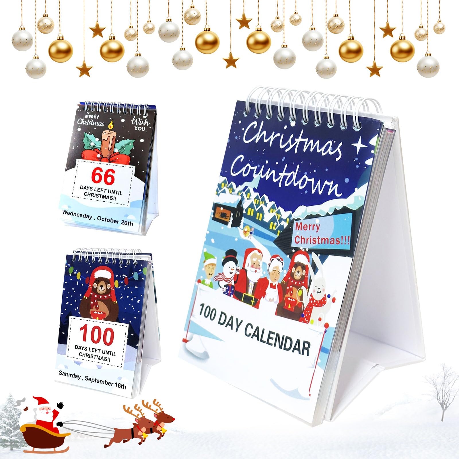 Buy JAMSSOW 100 Day Christmas Countdown 2024,Christmas Countdown ,Advent 2024,Desktop Advent for ...