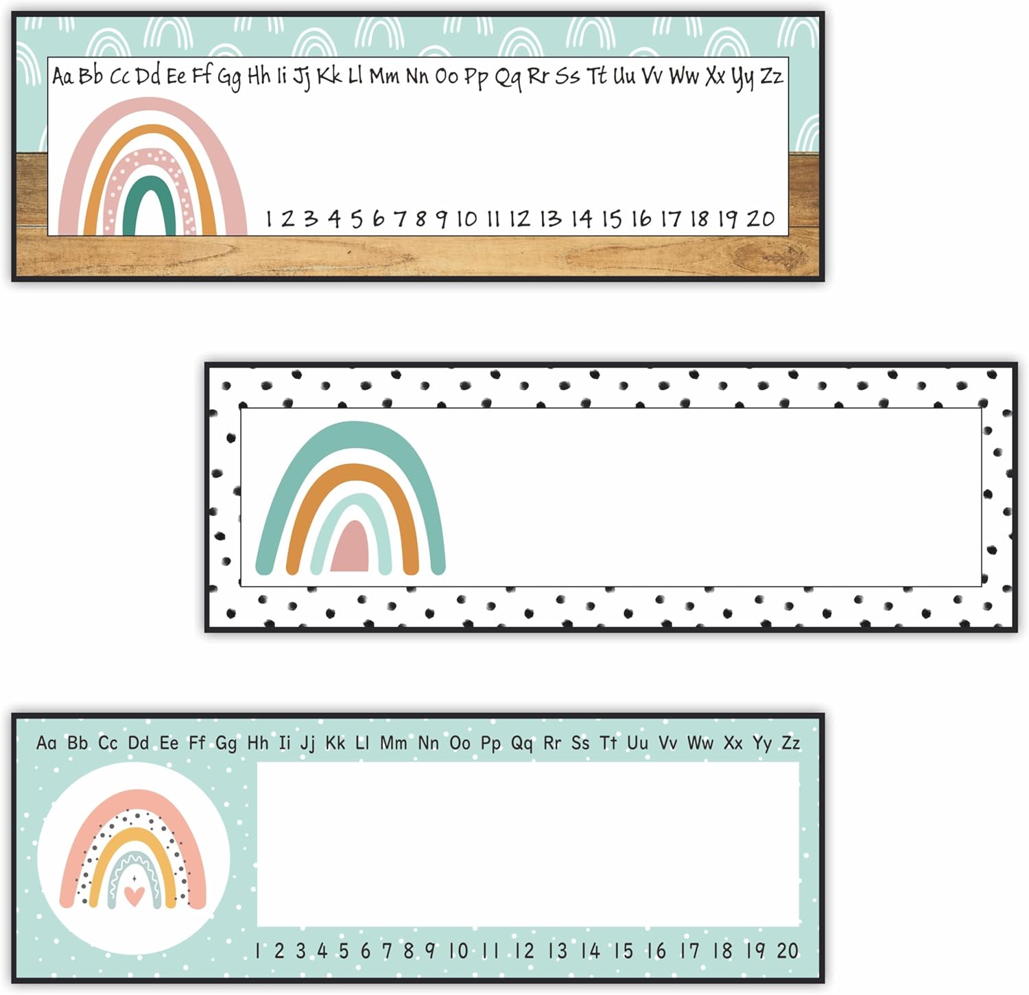 Amazon.com: 30 Pcs Boho Name Plates Tags,Boho Rainbow Alphabets and ...