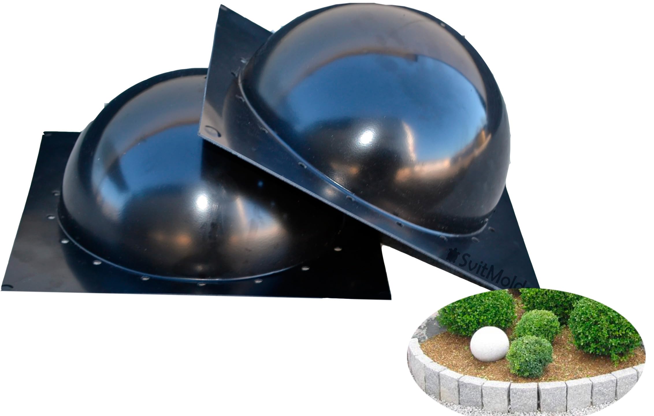 Concrete Garden Spheres Molds 12 Inch Half Ball Sphere Plastic Craft
