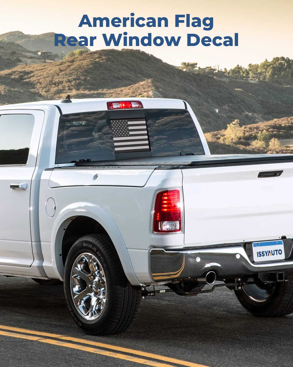 ISSYAUTO Rear Middle Window American Flag Decal Compatible with 2009 ...
