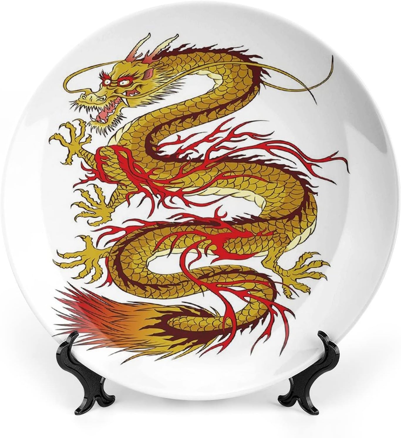 Amazon.com: XISUNYA 8 Inch Decorative Plate, Japanese Dragon Porcelain ...